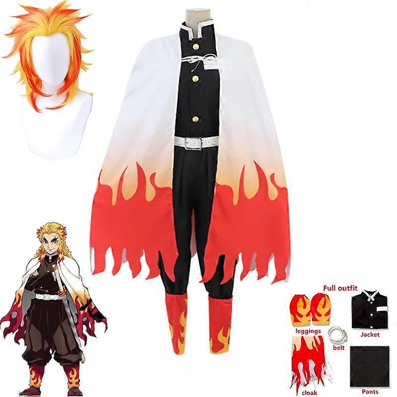 Anime Demon Slayer Kimetsu no Yaiba Rengoku Kyoujurou Cosplay Costume ...