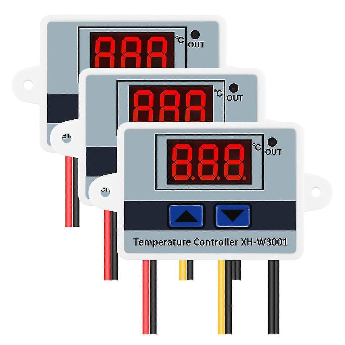3Pcs 220V 10A Digital LED Temperature Controller Thermostat Control ...