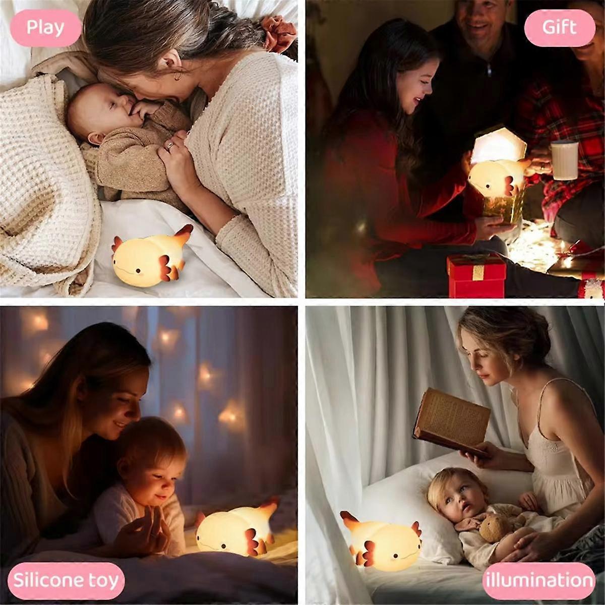 Night Light for Kids Silicone Nursery Sleeping Light Portable USB ...