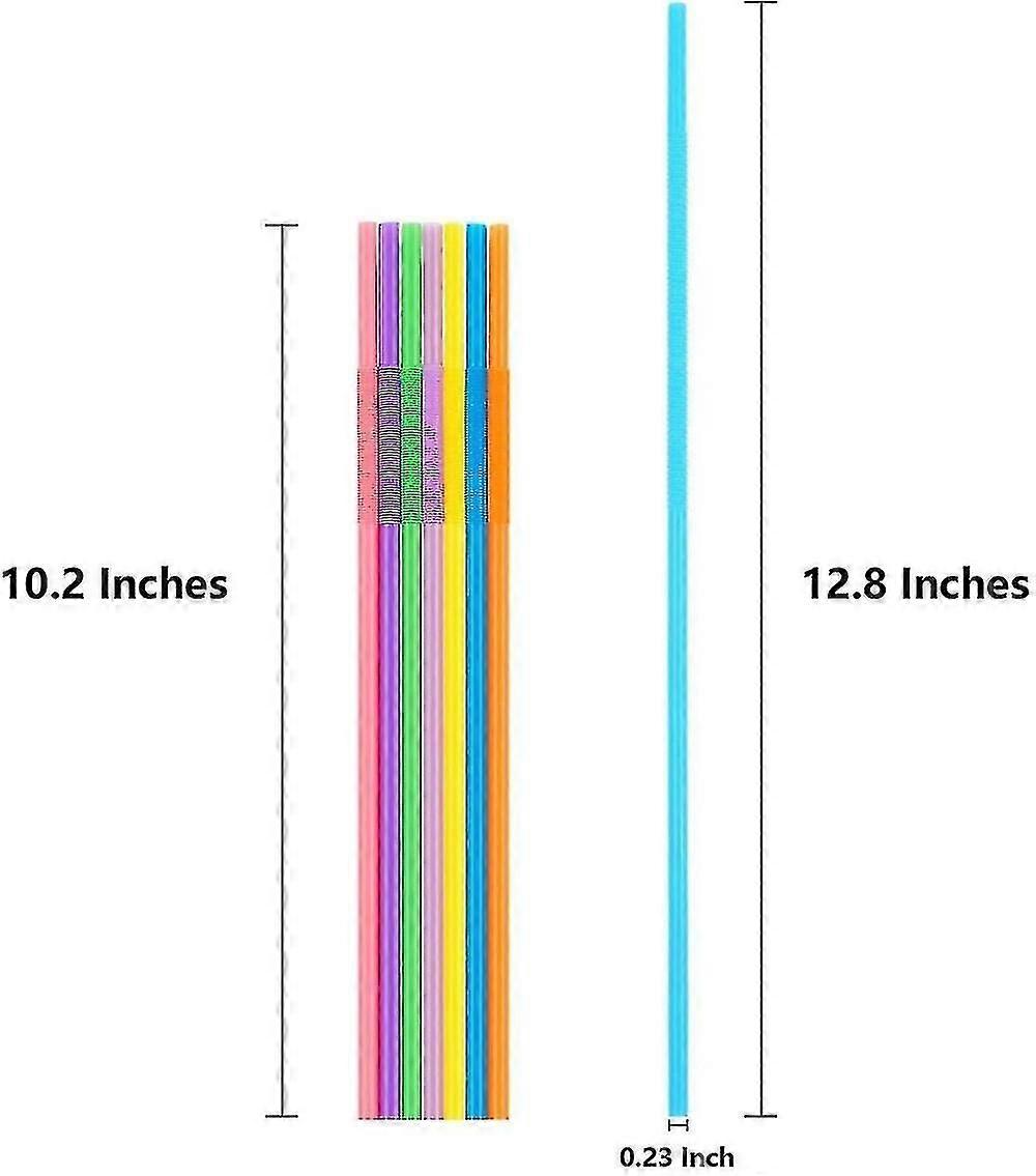 500 Pcs Colorful Flexible Plastic Straws, Bpa-free Disposable Bendy ...