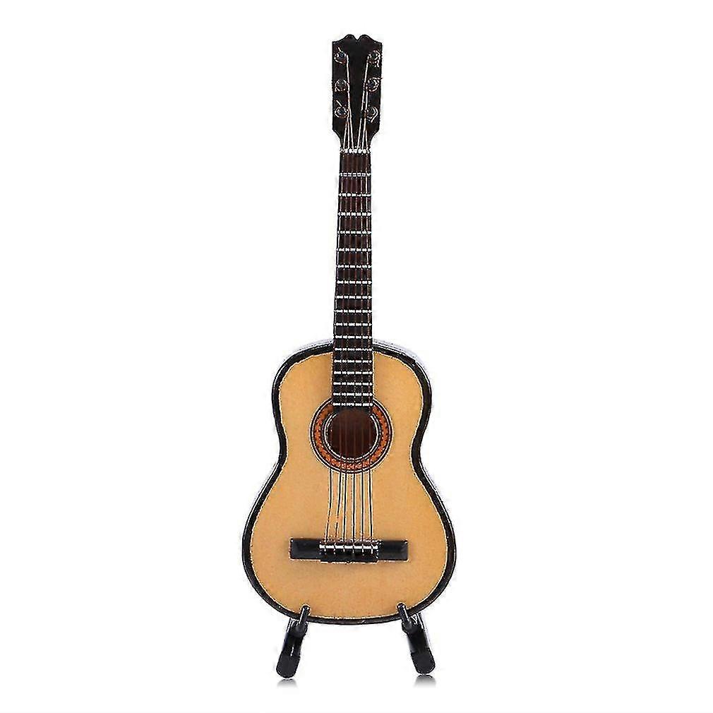Mini Miniature Wooden Wood Acoustic Guitar Musical Instrument Home ...