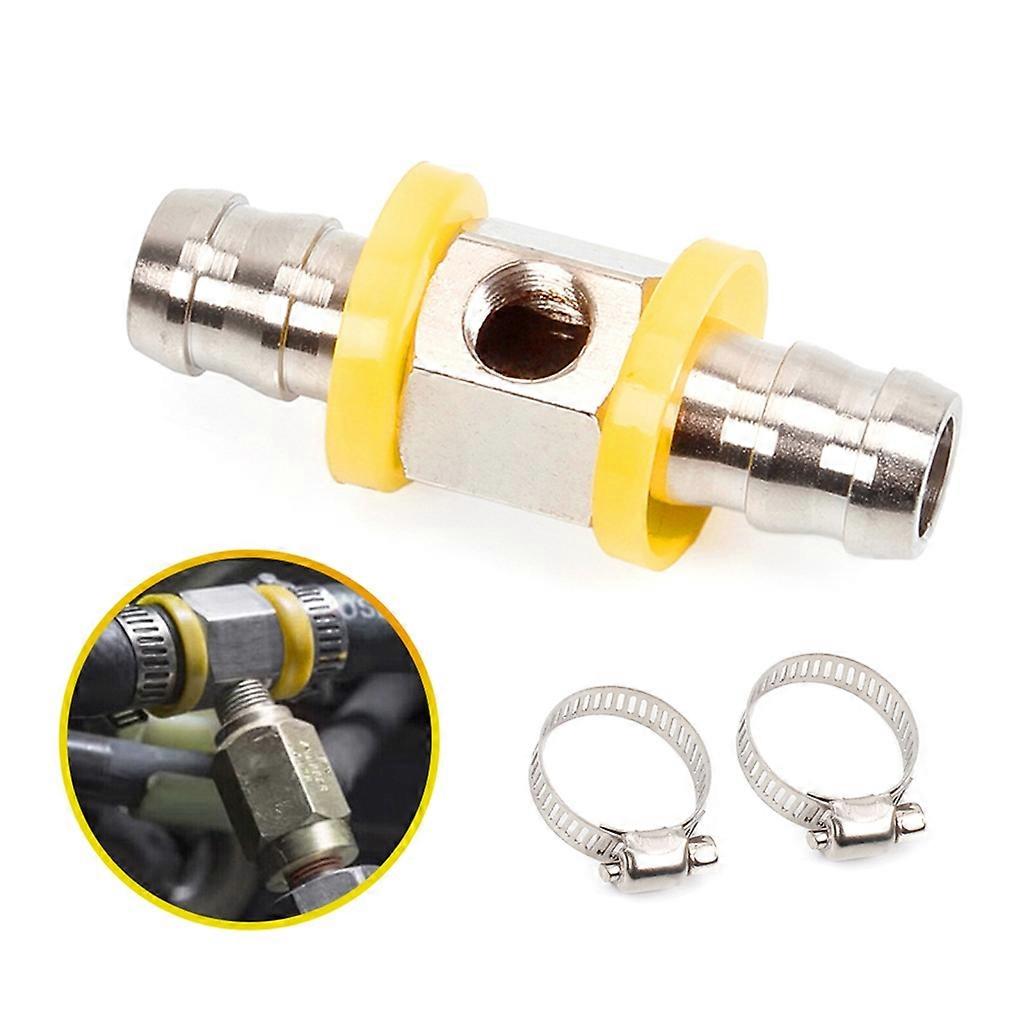 3/8" Fuel Line Fuel Pressure Gauge T-Fitting Adapter Connector with ...