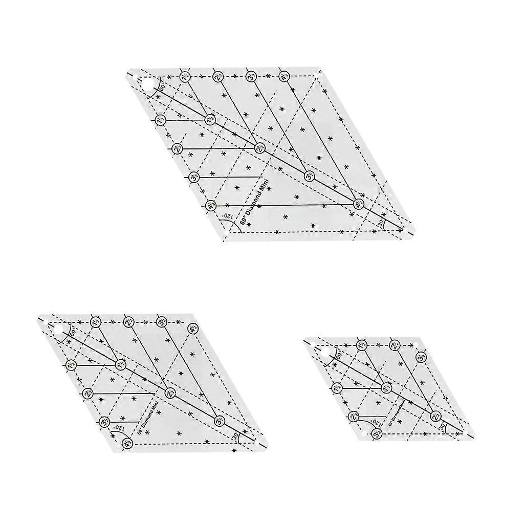 60 Degree Diamond Ruler Quilting Tool for Fabric Cutting DIY Patchwork ...