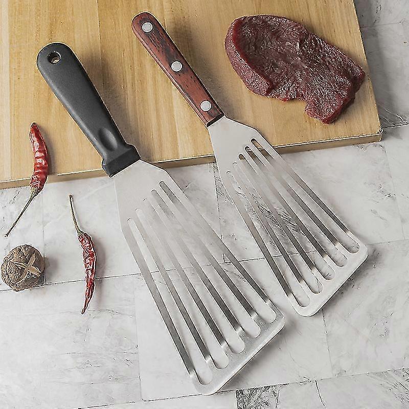 Fish Spatula, Beveled Edge Design Slotted Spatula With Durable Wooden ...