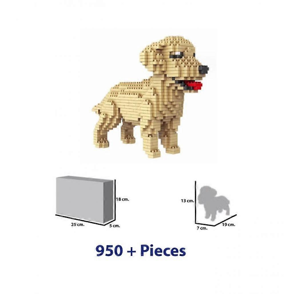 950 pieces Building Golden Retriever Dog (Labrador Retriever) Figure to ...