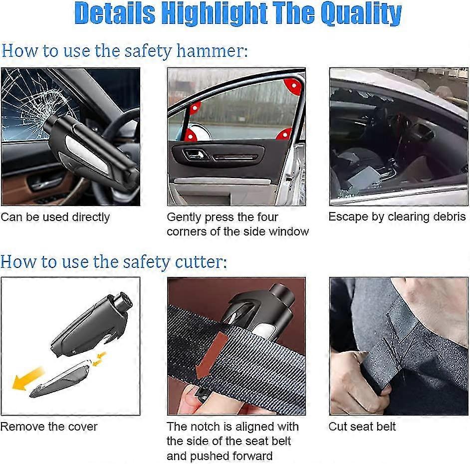 Car Window Breaker, 3 In 1 Window Breaker Keyring, Seat Belt Cutter And ...