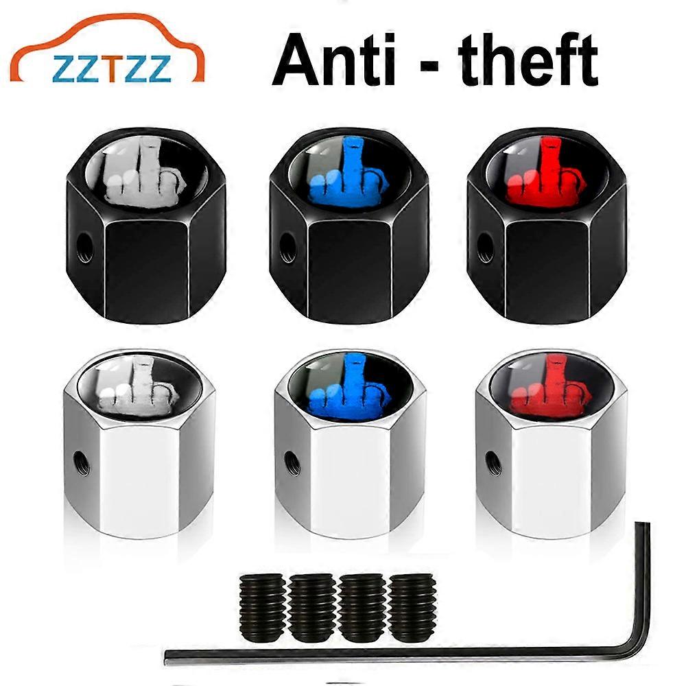 4 Pcs Anti-Theft Tire Valve Stem Caps for Cars, Trucks, Motorcycles ...
