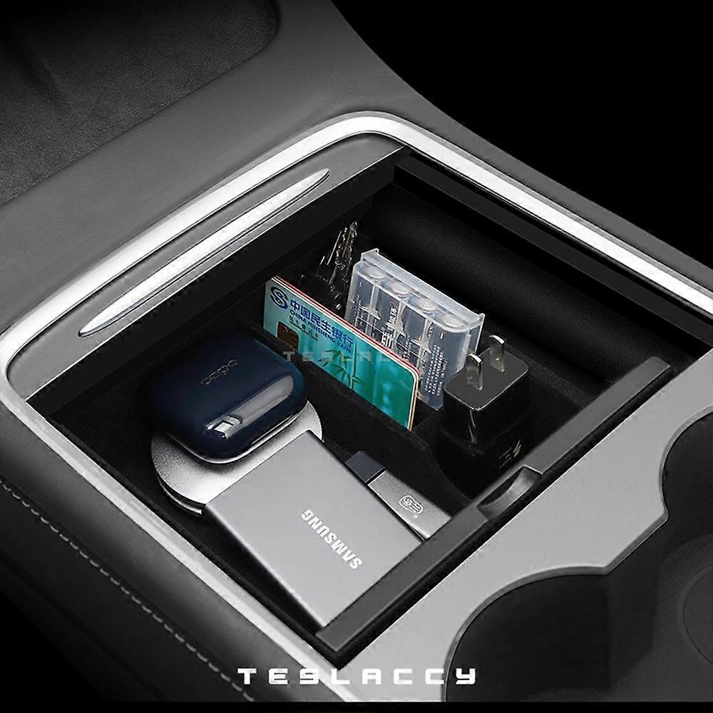 For Tesla Model 3 Y Hidden Storage Box Car Center Console Armrest Front ...