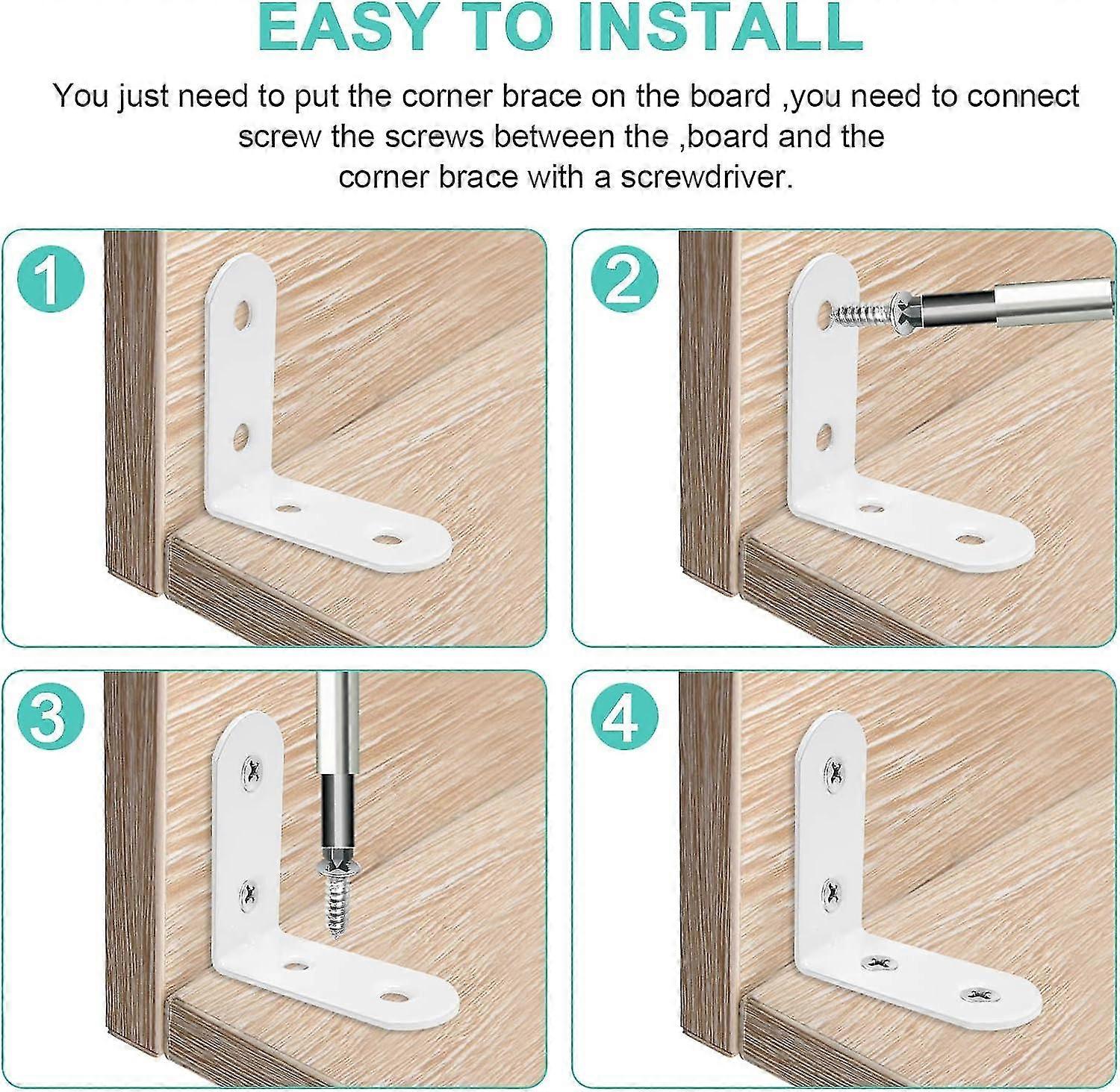 12 Pack 40 x 40mm Stainless Steel Corner Brackets for Fixing Wooden ...