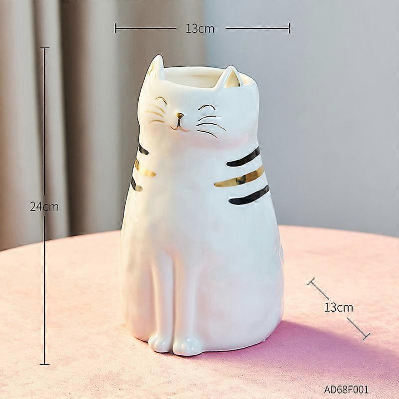 Ceramic Cat Flowerpot Creative Vase Animal Sculpture Plant Pots ...