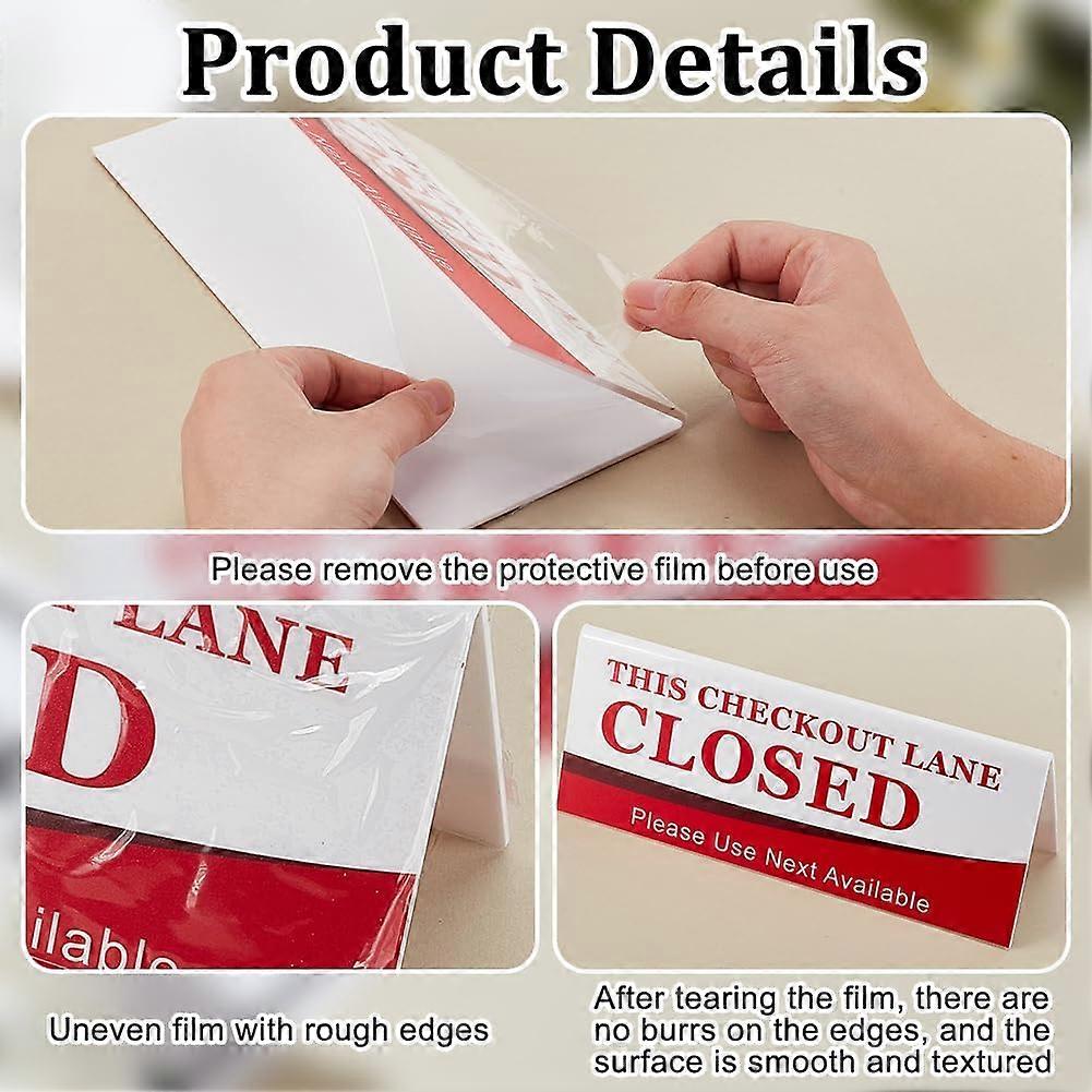 4Pcs Checkout Closed Desk Sign 9.8x3x3.9inch Retail Counter Table Top ...