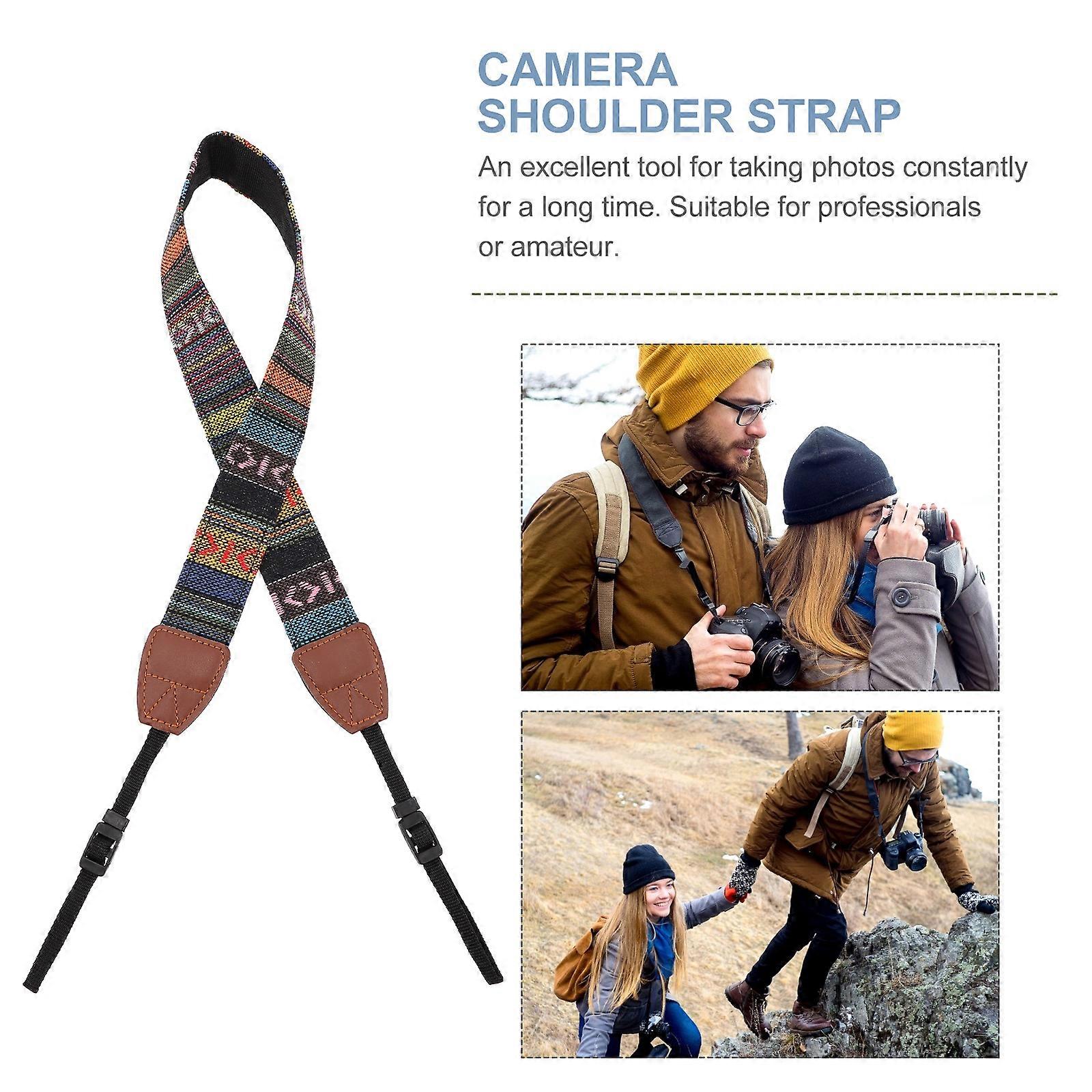 Camera Shoulder Strap Double-layer Leather Ends Camera Strap SLR Camera ...