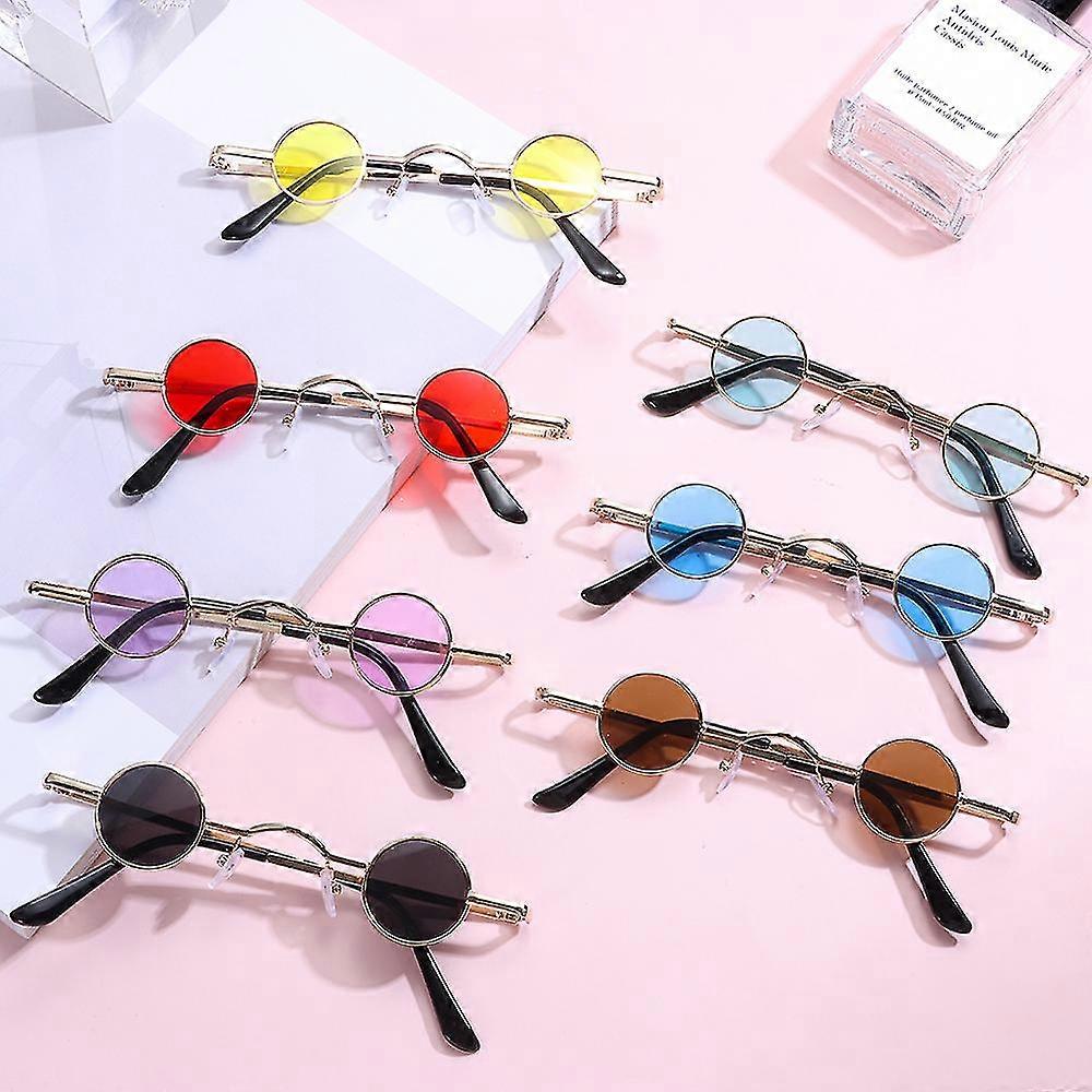 Small Round Glasses For Women Men Ultra Mini Metal Frame Anti ...