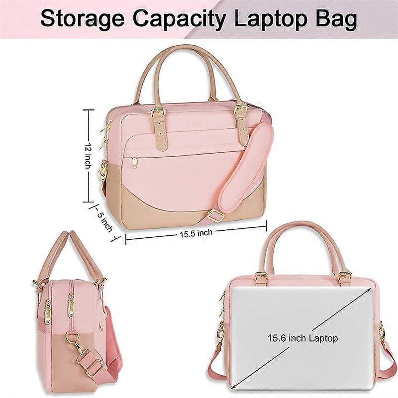 Women's Pink Laptop Bag, Handbag with Laptop Compartment 15.6 Inch ...