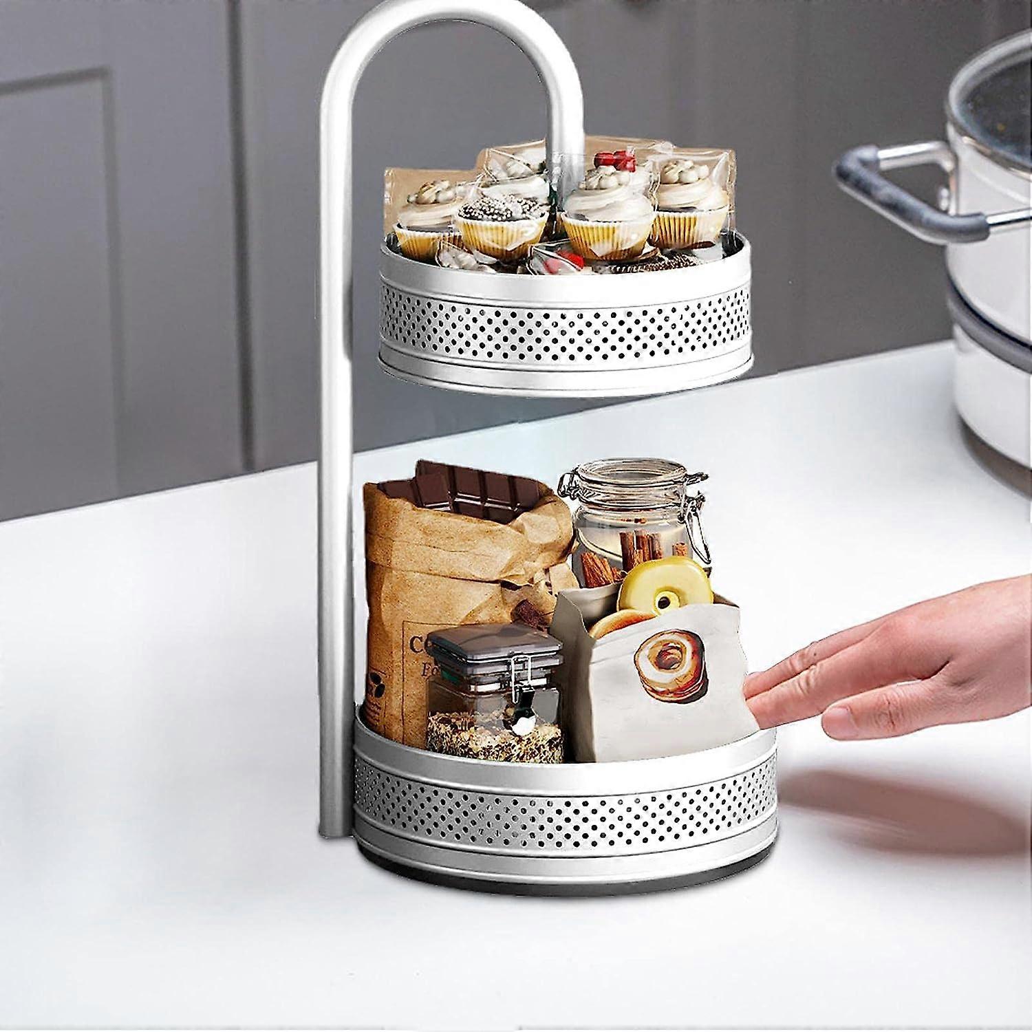 2 Tier Rotating Spice Rack | Rotating 2 Tier Spice Rack Organizer ...