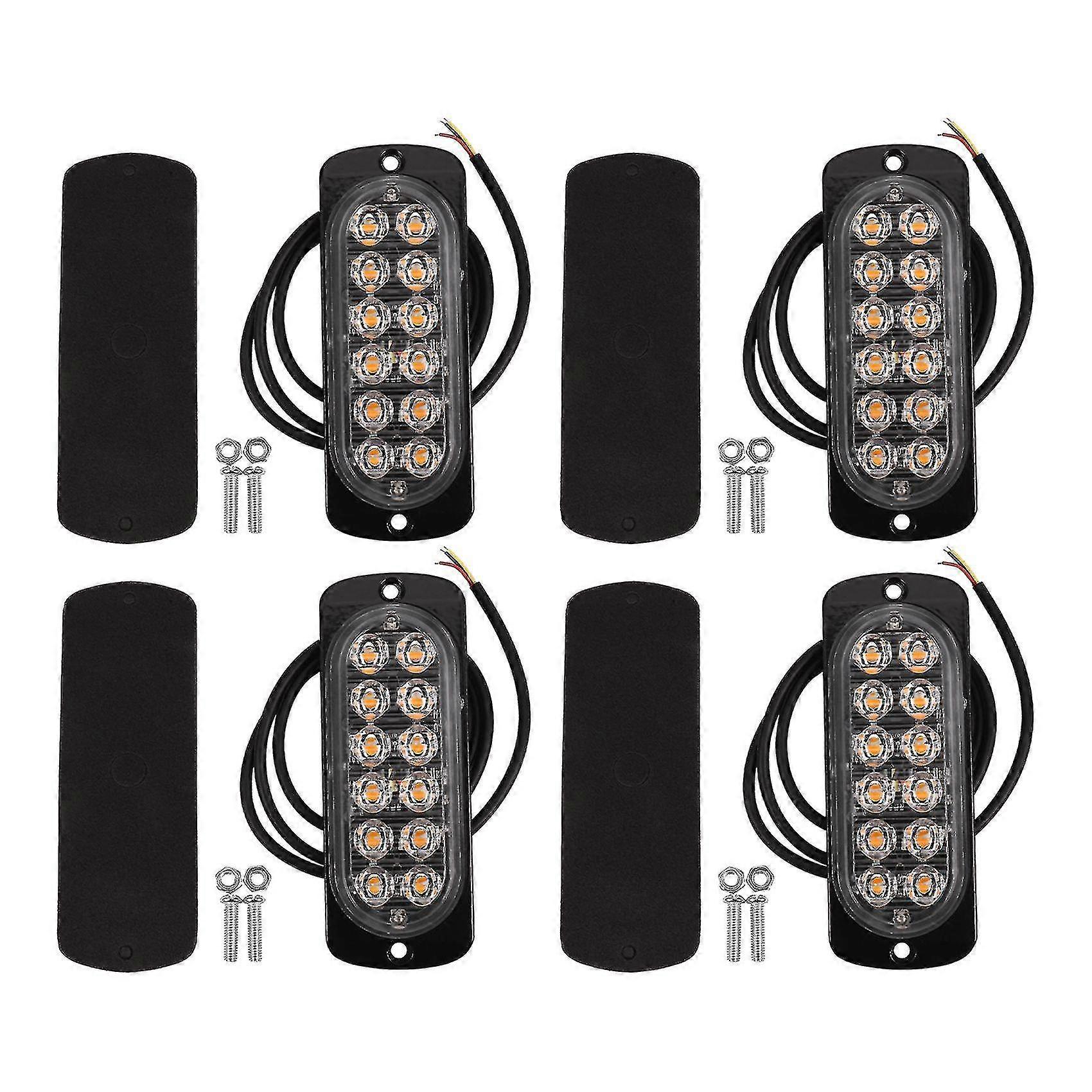 4 stuks 12-led flash knipperende stroboscoop auto noodsignaal led ...