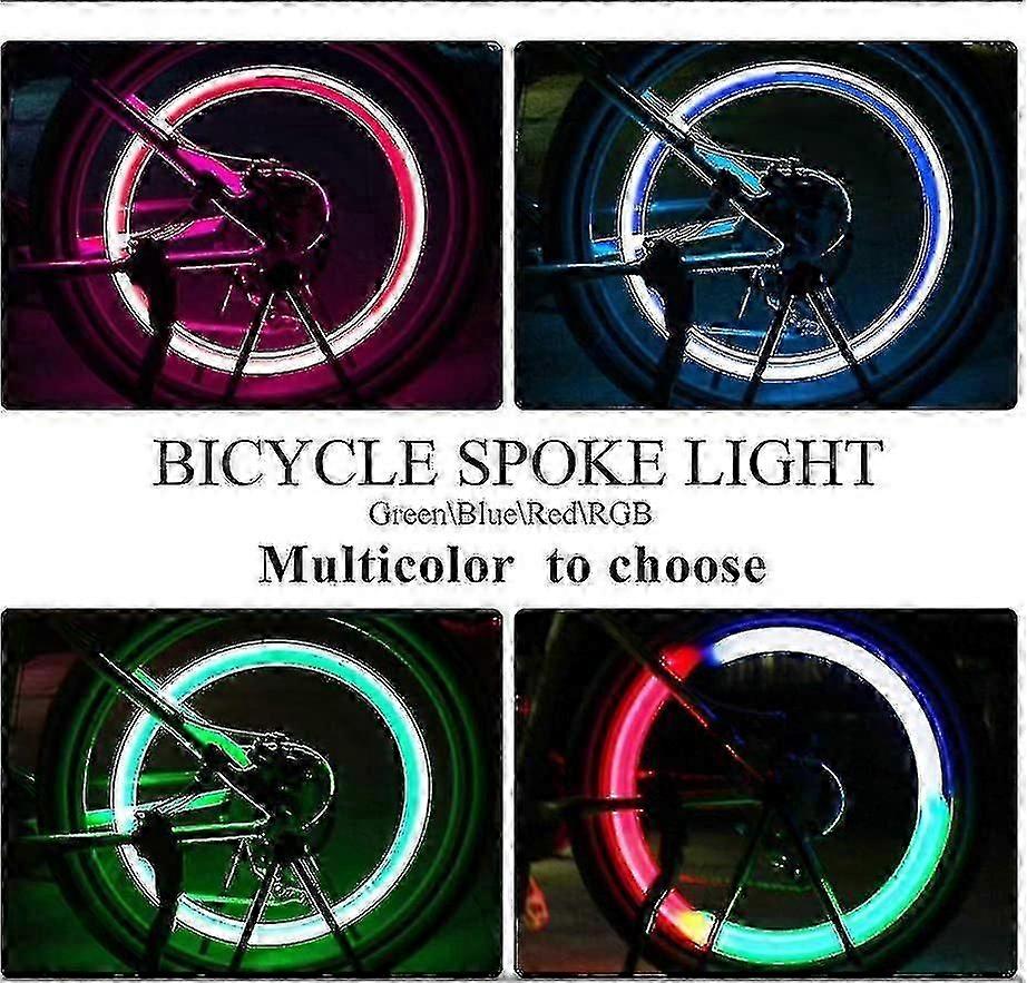 4 X Led Bike Wheel Light, Waterproof Led Bike Wheel Light With 3 ...
