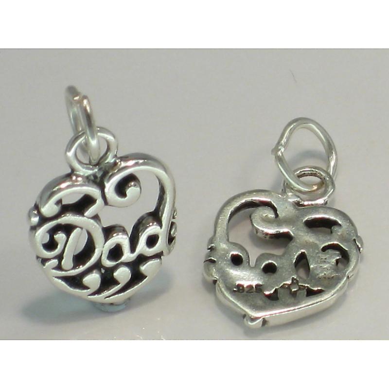 Dad Sterling Silver Charm - Small .925 X 1 Dads Charms | Fruugo UK