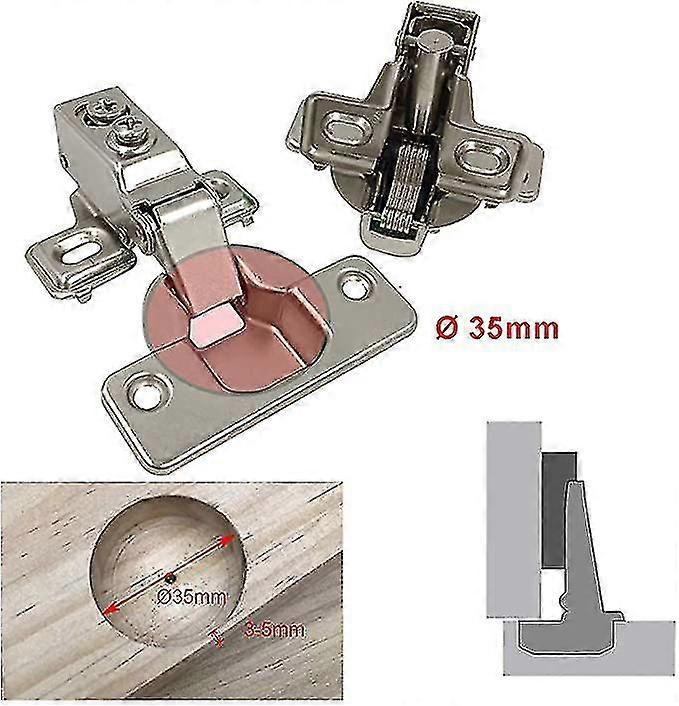 95 Degree Full Overlay Mini Hinges 35mm For Frame With Damper For Doors ...