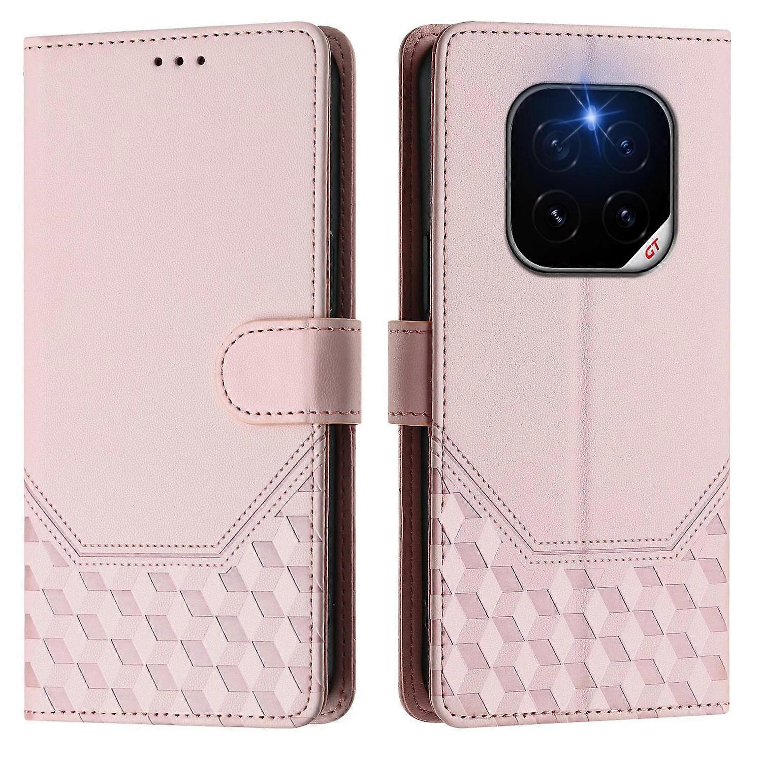 For Honor GT Pro Case Imprinted Honeycomb RFID Blocking Leather Phone ...