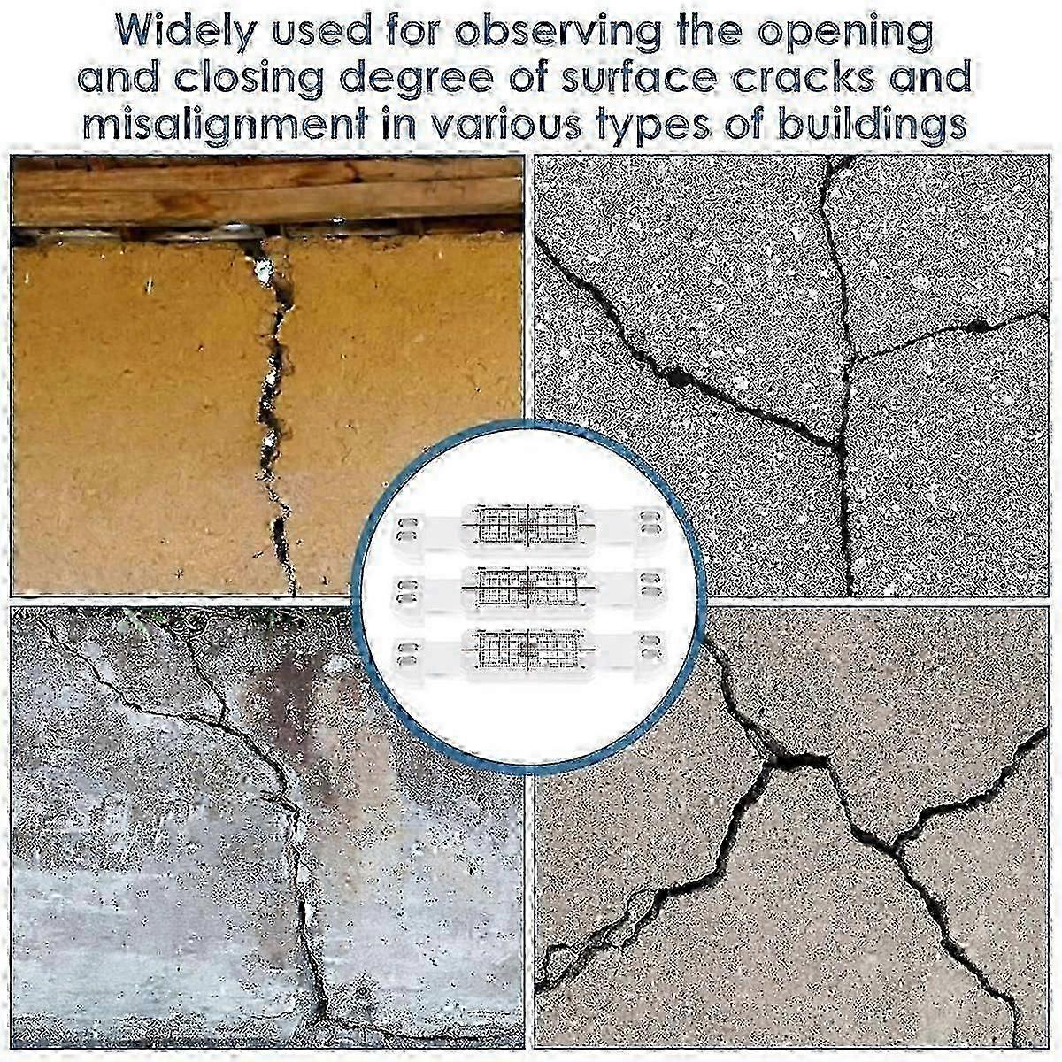 2025 Latest Model 3 Pcs Crack Monitoring Record, Acrylic Corner Tell ...
