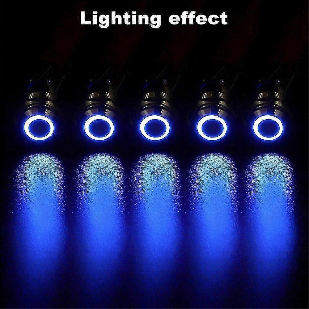 5PCS 12mm Latching Push Button Switch High Round Cap, Waterproof Metal ...