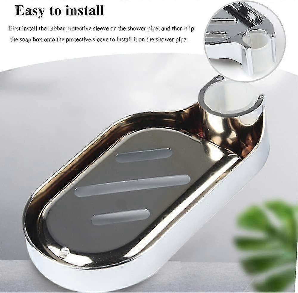 2 Pcs Clip on Shower Soap Dish for Shower Rail and Riser Rail 22mm ...