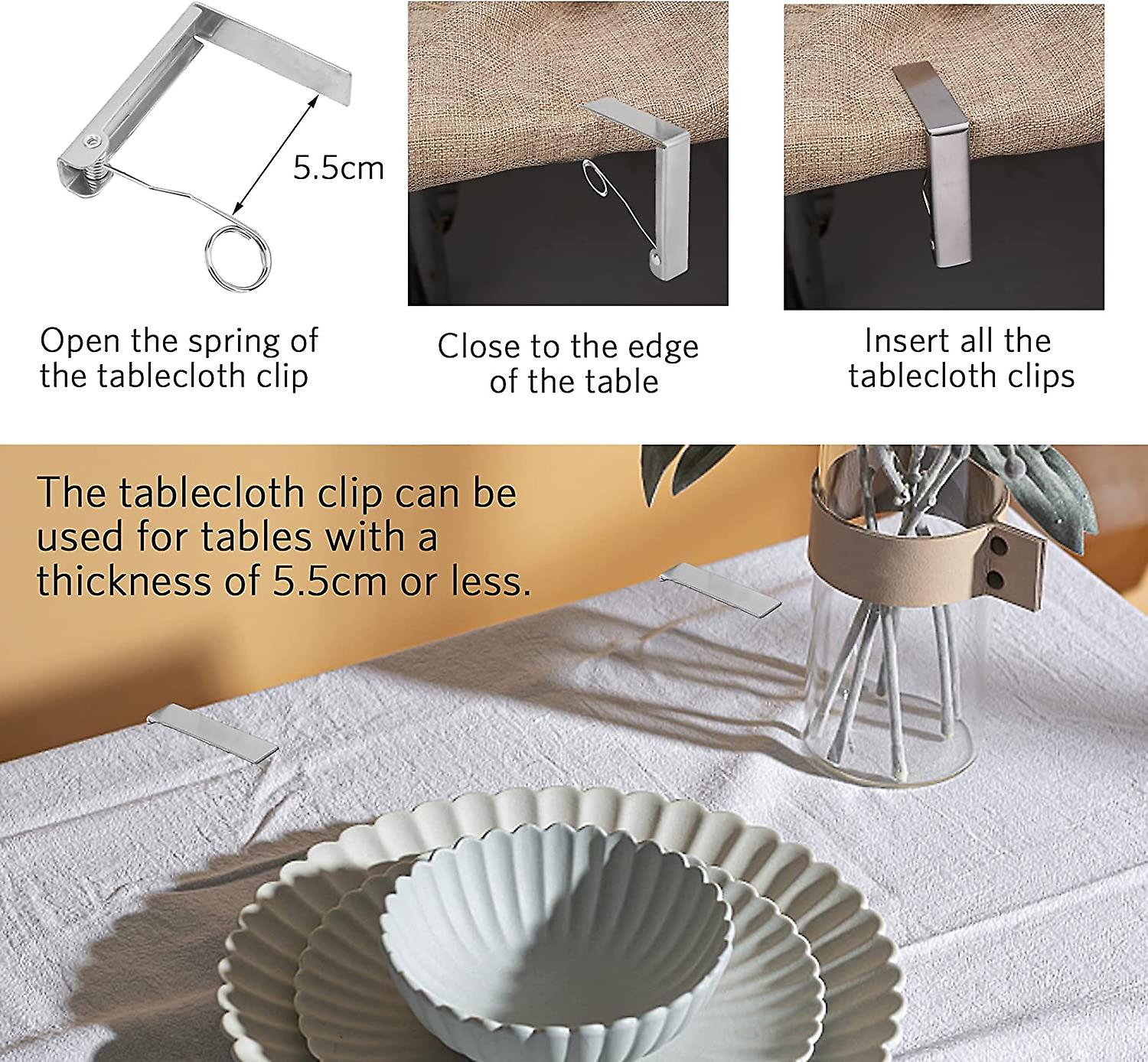 Table Cover Clip Clamps, Spring Stainless Steel Picnic Tablecloth ...