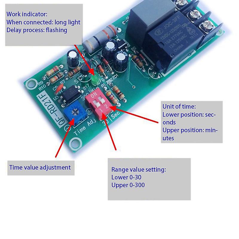 AC100V-220V Adjustable Timer Control Relay Module Turn Off Delay Switch ...