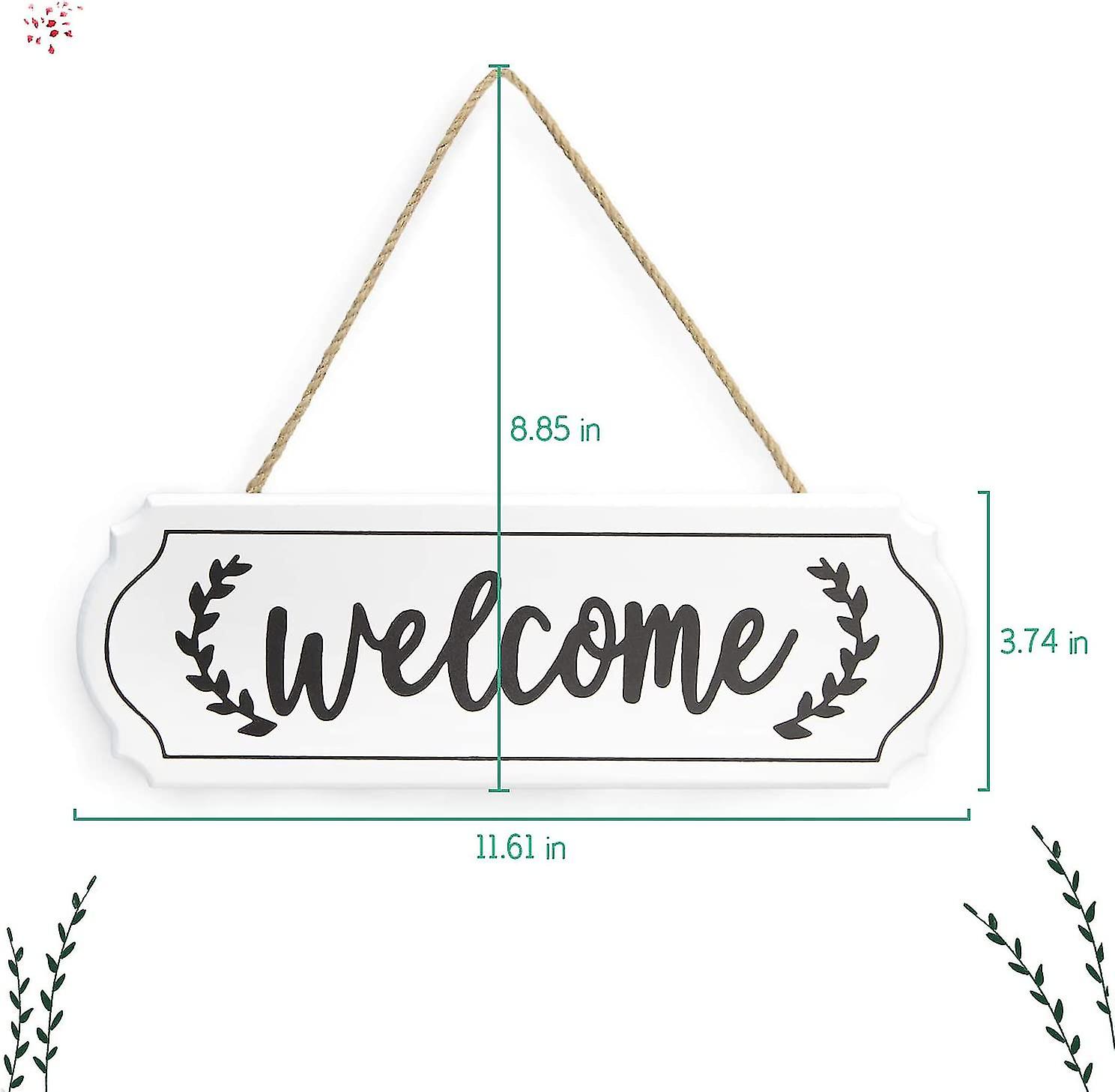 Wooden Welcome Sign For Rustic Farmhouse Decorations, Wall Hanging ...