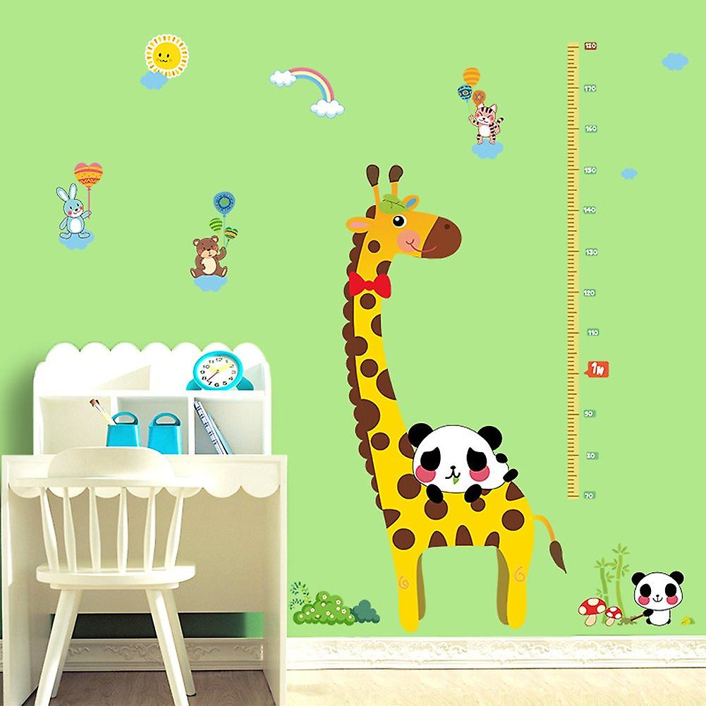 Heytea Cartoon Panda Cute Giraffe Height Sticker, Growth Height Chart ...