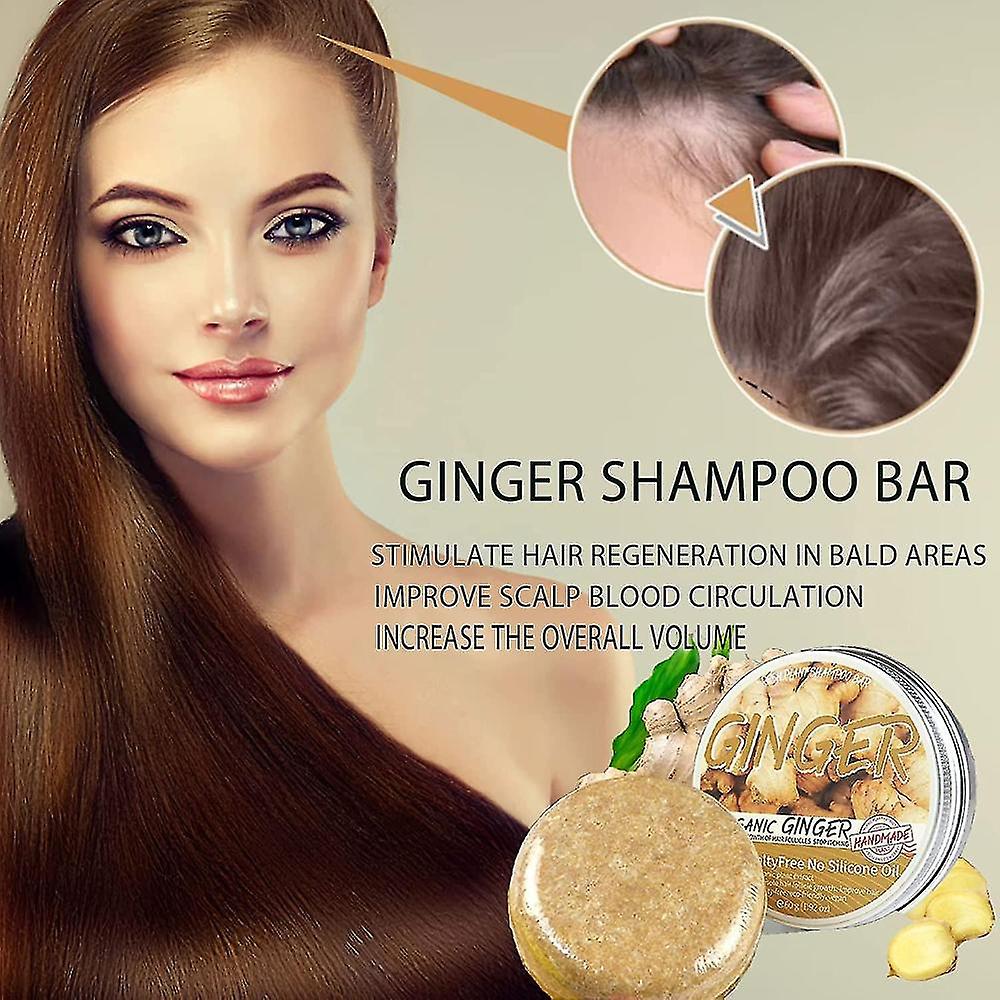 2pcs Ginger Hair Regrowth Shampoo Bar, Natural Organic Ginger Shampoo ...