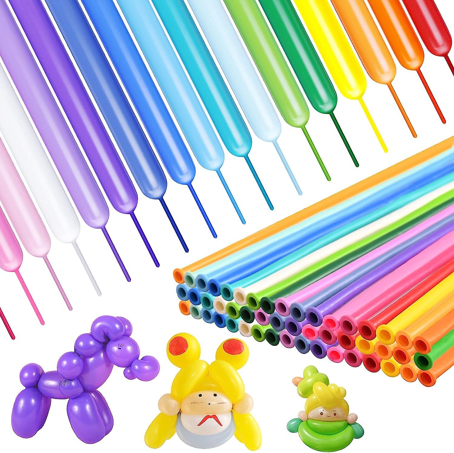 200pcs 260 Rainbow Long Balloons - Long Balloons for Balloon Animals ...