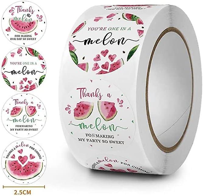 You Are One In A Melon Stickers, Watermelon Thank You Sticker Label ...