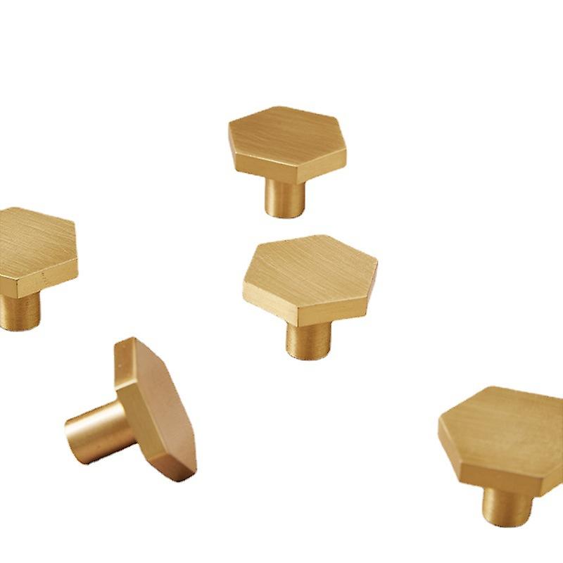 Door Knobs Solid Pure Brass Cabinet Knob for Cupboards, Drawer and Cabinet Gold Hexagon | Fruugo UK