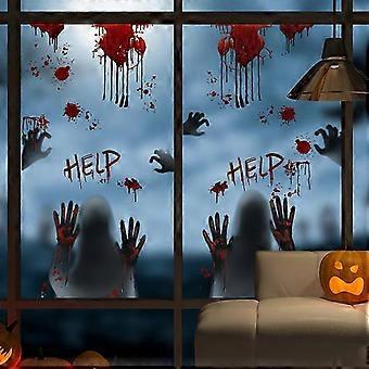 Halloween Window Stickers Bloody Hands Scary Halloween Window Clings ...