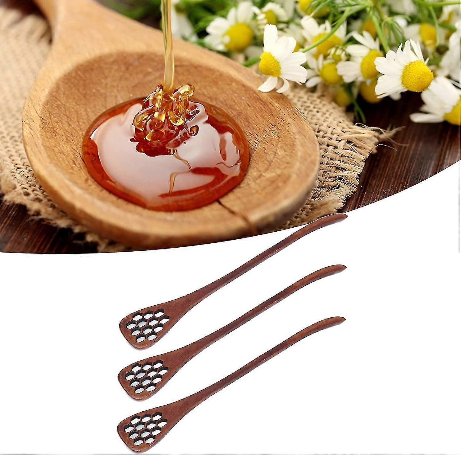 Wood Honey Drizzler 3pcs, Honey Dipper Sticks Wooden Honey Comb Honey ...