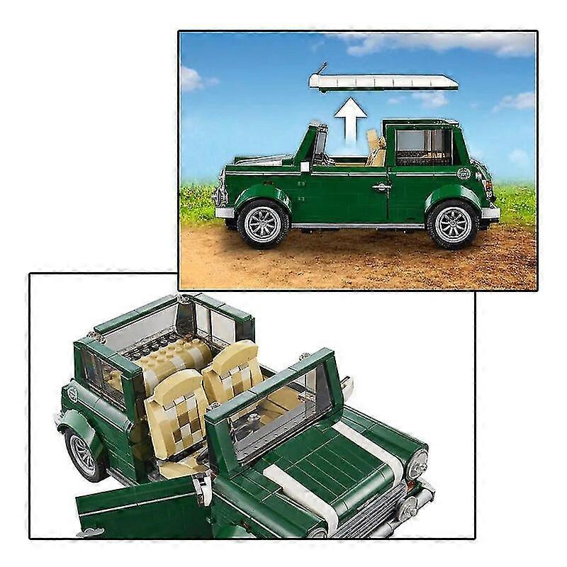 Green MINI Cooper MK VII Car Building Blocks Bricks Compatible 10242 ...