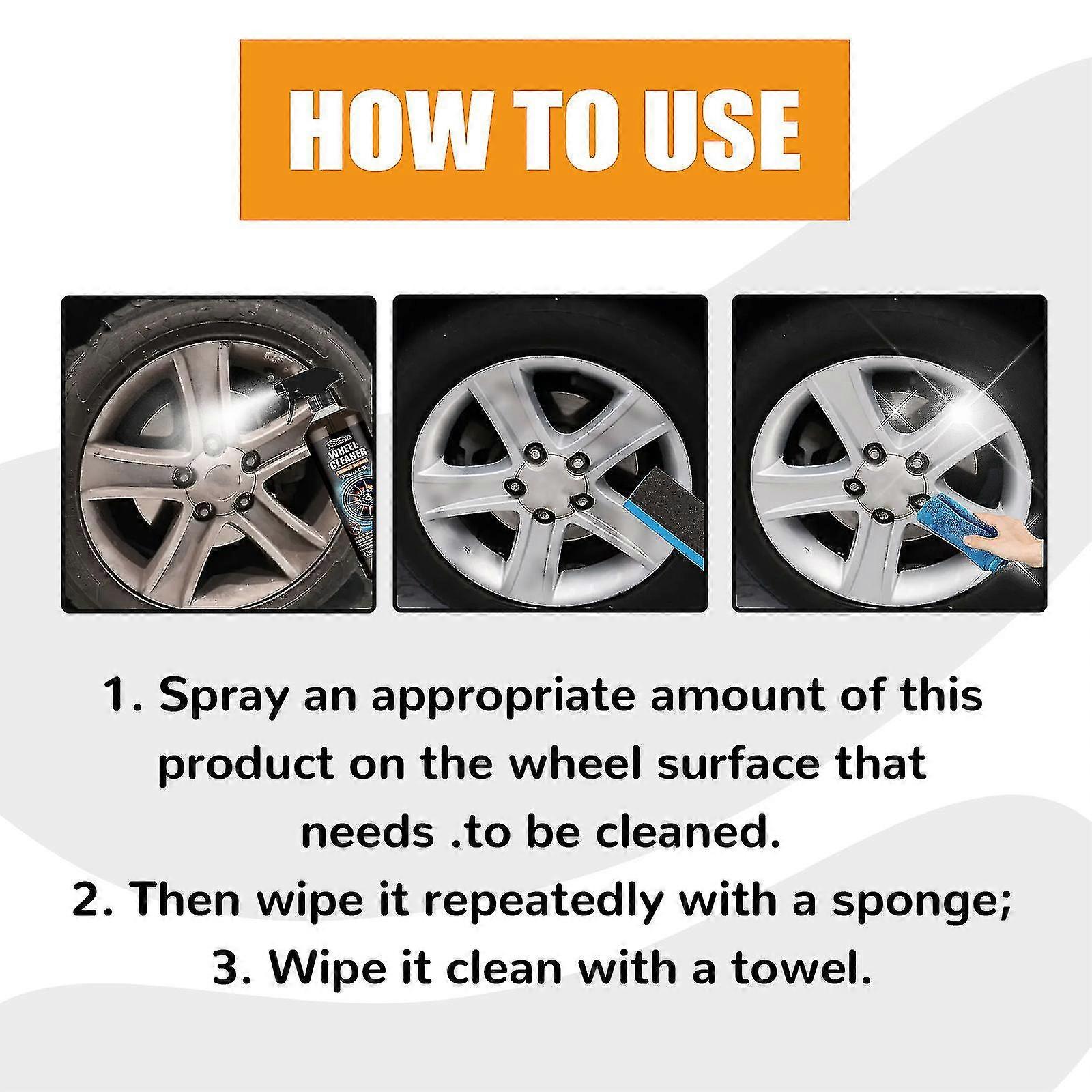 Non-Acid Wheel Cleaner, 120ml Powerful Wheel Cleaner Perfect For ...