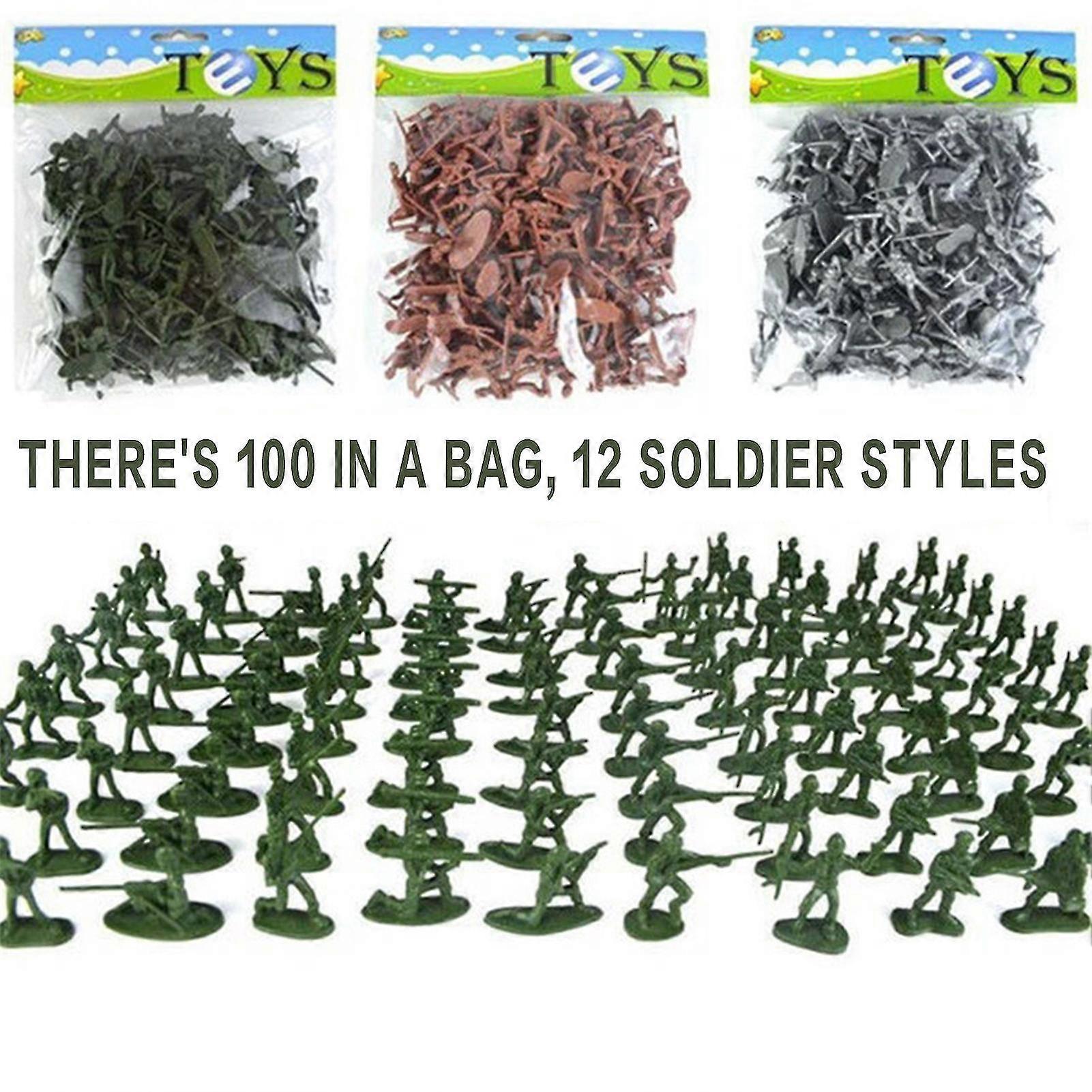 100pcs Army Men Military Set Military Battle Group Plastic Army Men Toy ...