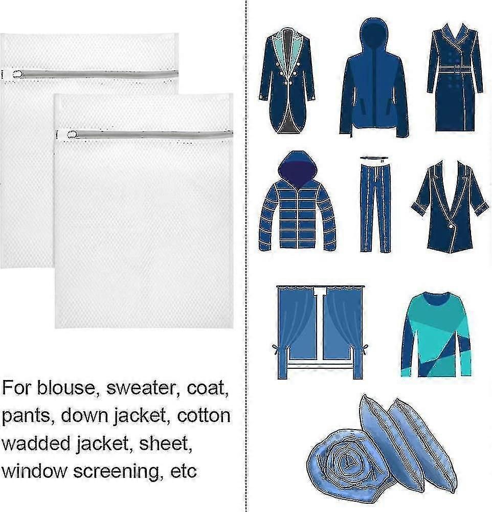 Extra Large Mesh , 2 Pack Zippered Delicates Laundry Wash Bag, Washer ...