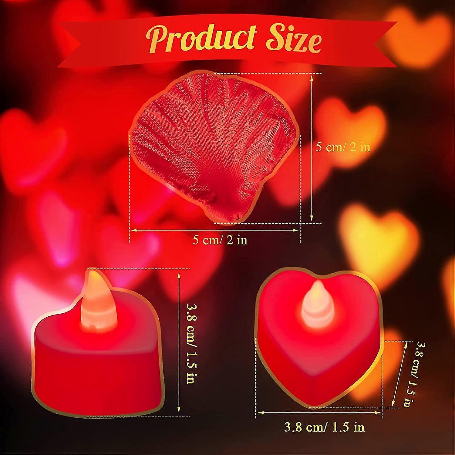 1200 Pieces Artificial Rose Petals With 36 Pieces Romantic Heart Shape ...