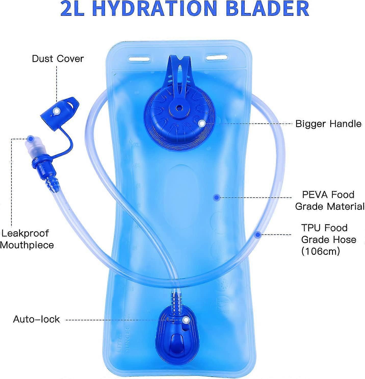 2l Backpack Hydration Bag Anti-leak Water Storage Bag With Auto Shutoff ...