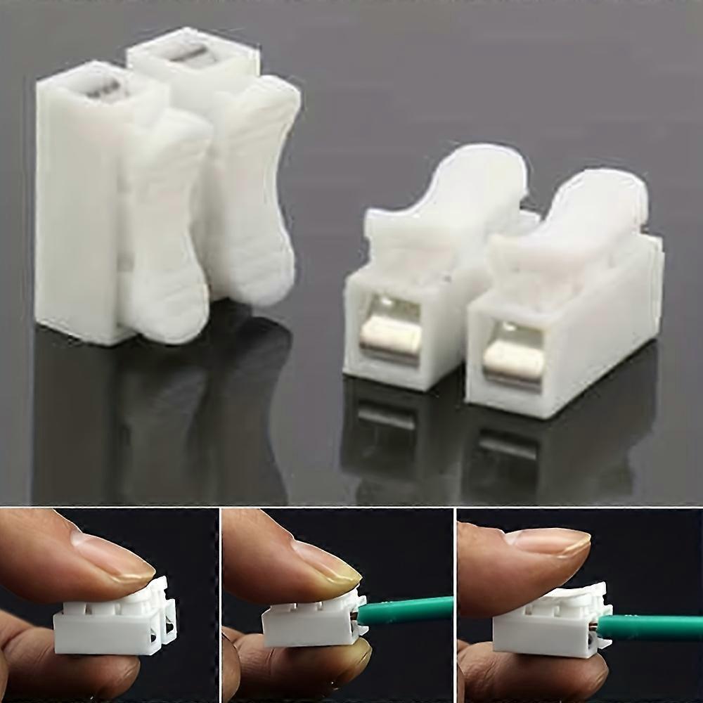 20pcs, Flame-Retardant Push-Type Terminal Connector for 2-Pin LED Lamps ...