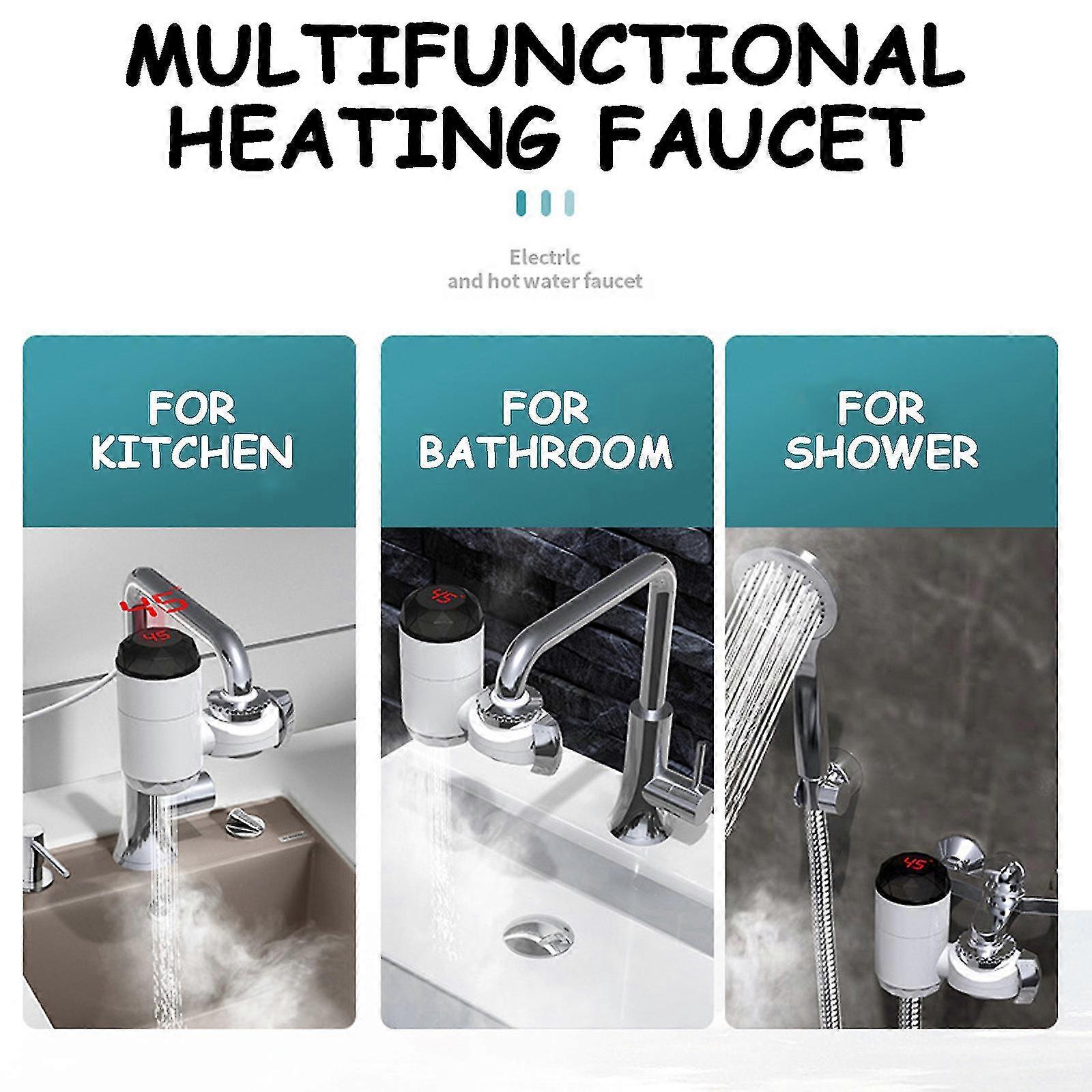 Instant Tankless Electric Hot Water Heater Faucet Kitchen Fast Heating ...