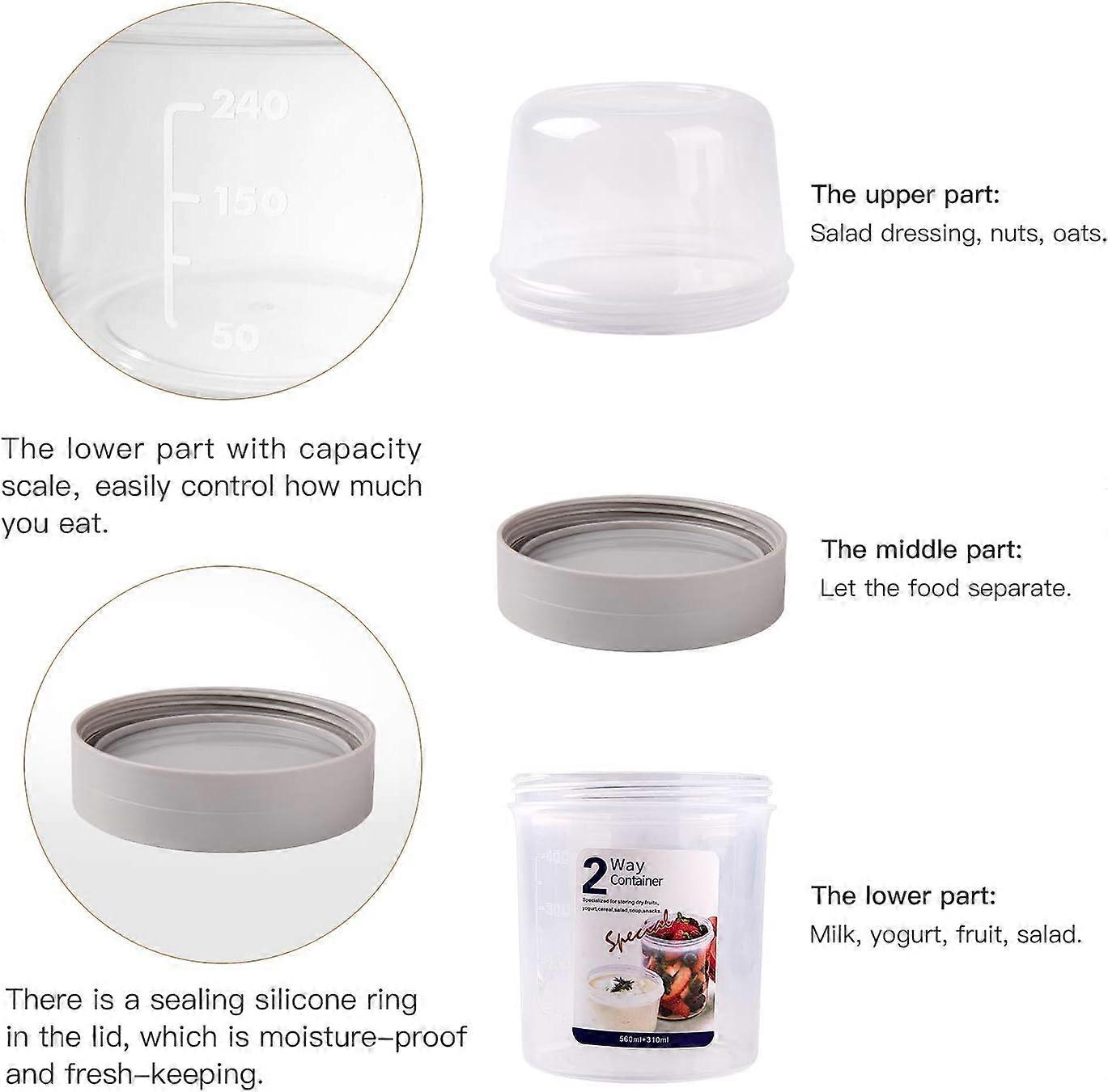 560ML+310ML, Yogurt Pot, Food Container, Travel Mug, Lunch Box ...