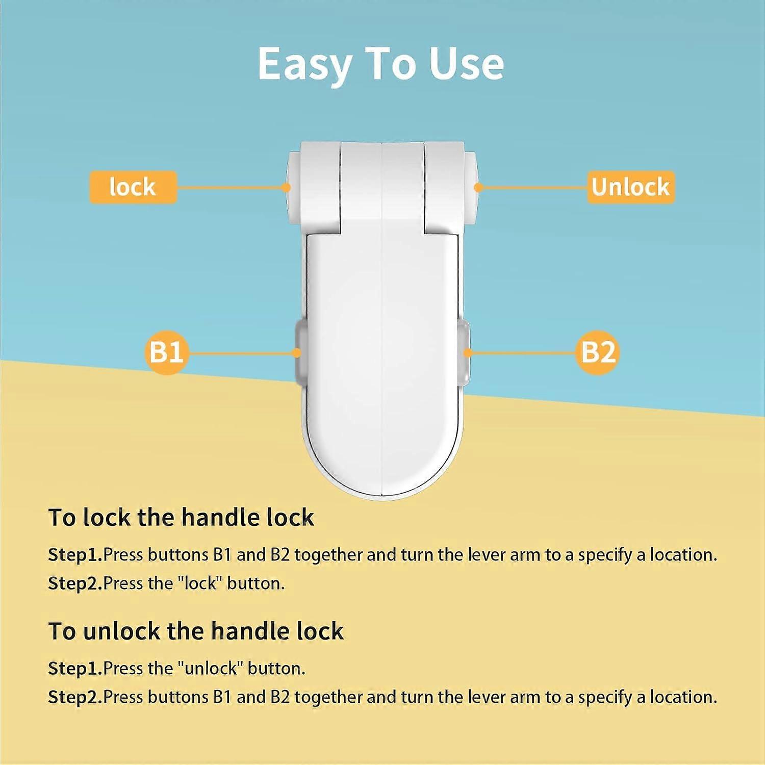 Baby Safety Lock Door Stopper (Improved), Pack of 2 Child Safety Locks ...