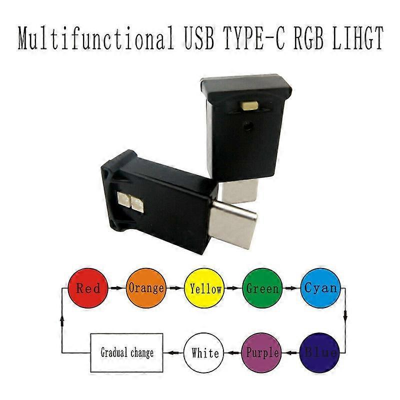 Mini USB-C LED RGB Light Brightness Adjustable 8 Color Changeable for ...