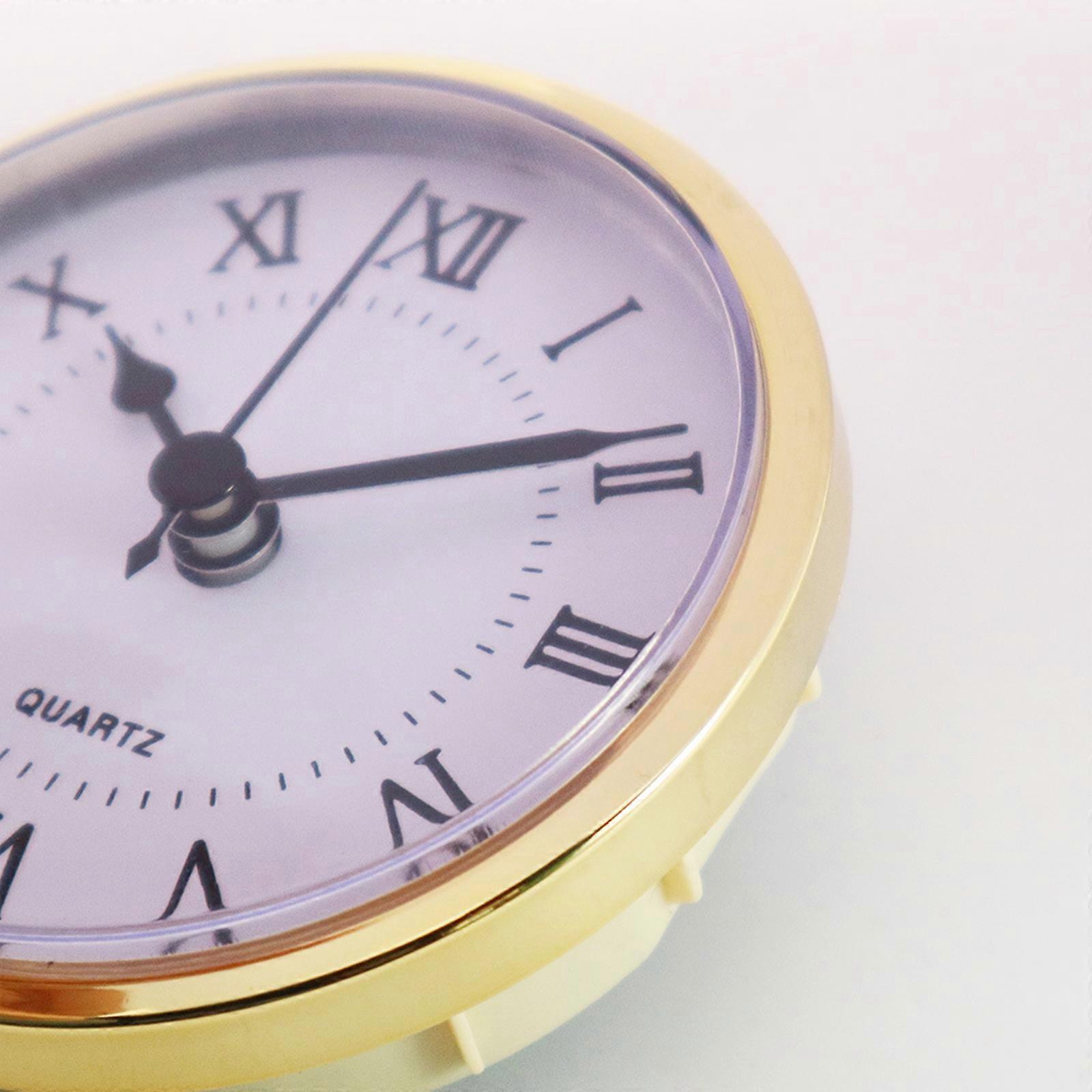 Golden Rim 90mm Classic Quartz Clock Insert Embedded Mini Wall Clock ...