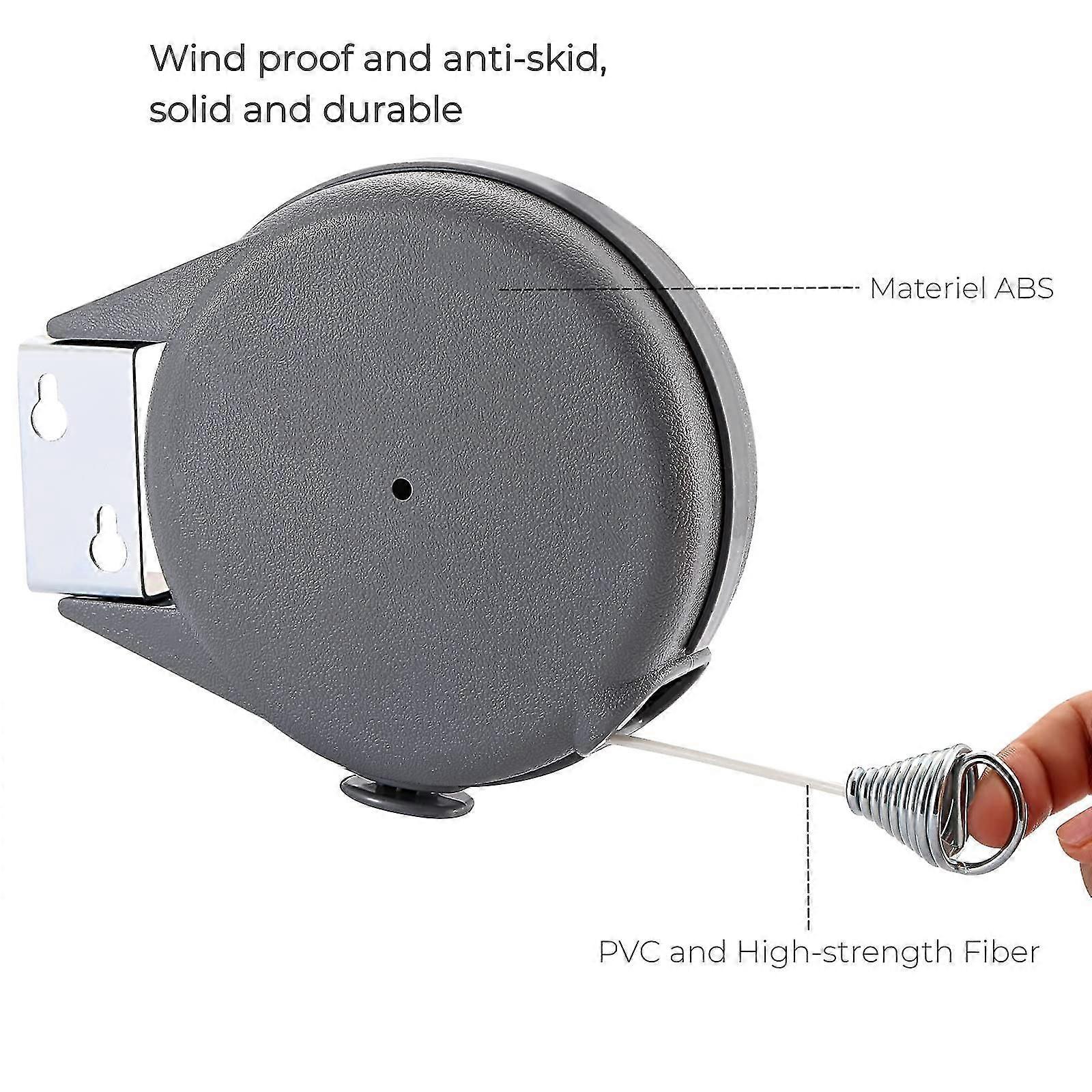 15M Extendable Clothesline, Wall Mounted Expandable Clothesline for ...